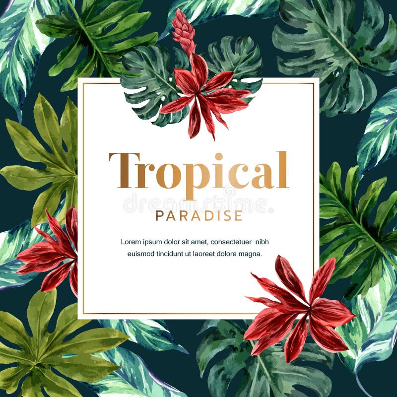 Tropical-themed Frame Design with Monstera Leaves Concept, Keep Calm ...