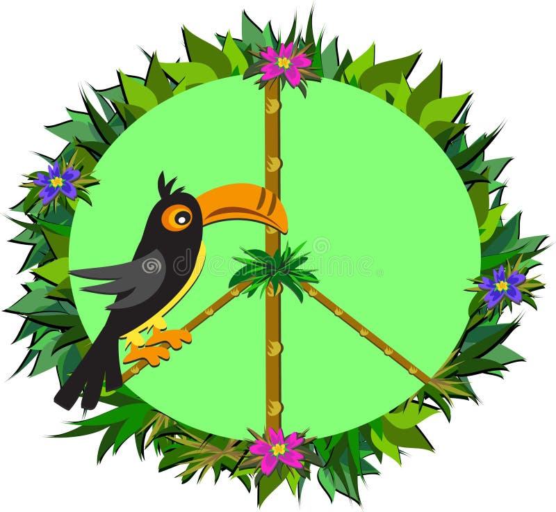 Tropical Toucan Peace Sign stock vector. Illustration of statement ...