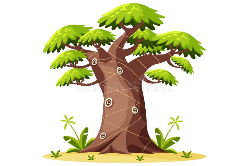 Tropical Tree Flat Vector Illustration Isolated on White Background ...