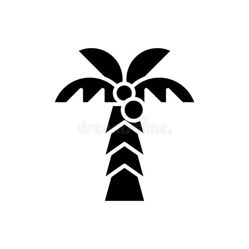 Tropical Trees Black Icon Concept. Tropical Trees Flat Vector Symbol ...