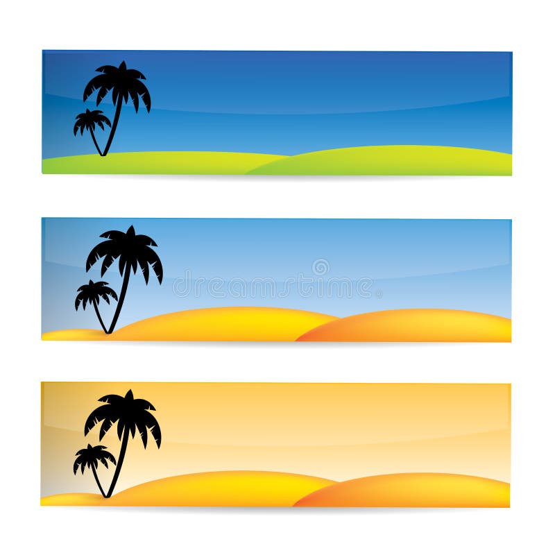 Tropical vector banner set stock vector. Illustration of calm - 25224187