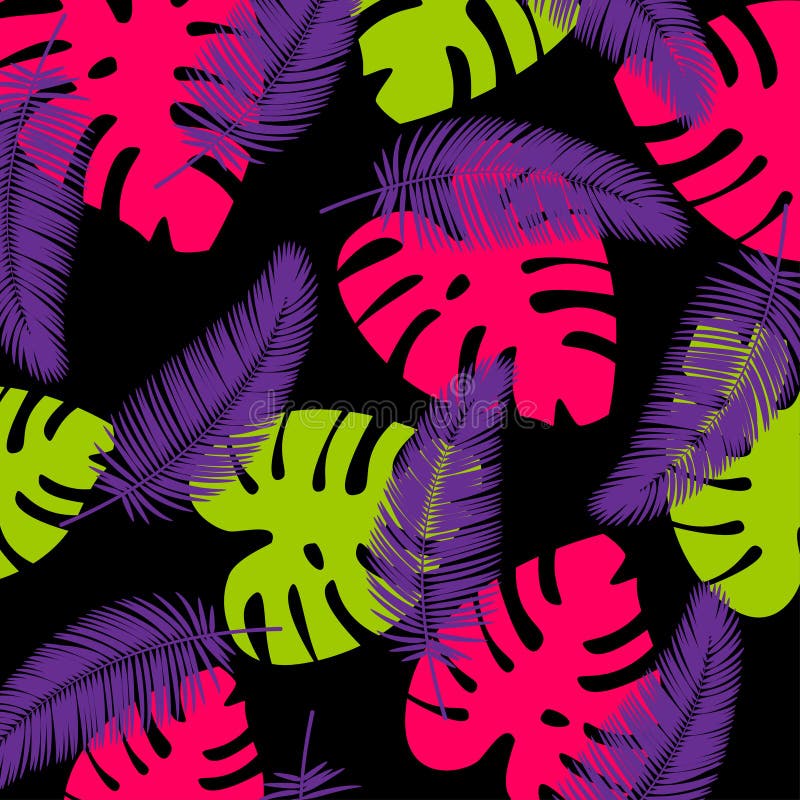 Tropical Vector Leaves Background. Tropical Leaves Backdrop Stock ...