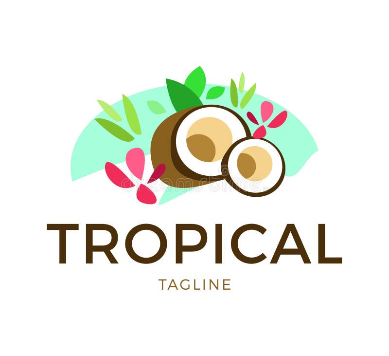 Tropical Vector Logo Template Design Stock Illustration - Illustration ...