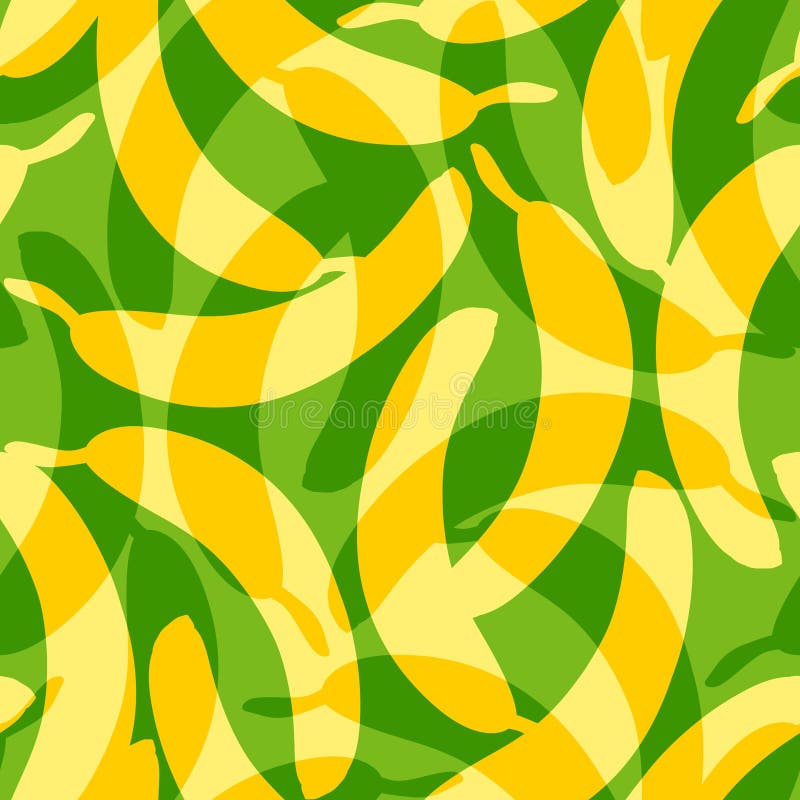 Tropical Vector Seamless Pattern with Bananas. Tropical Retro Pattern ...