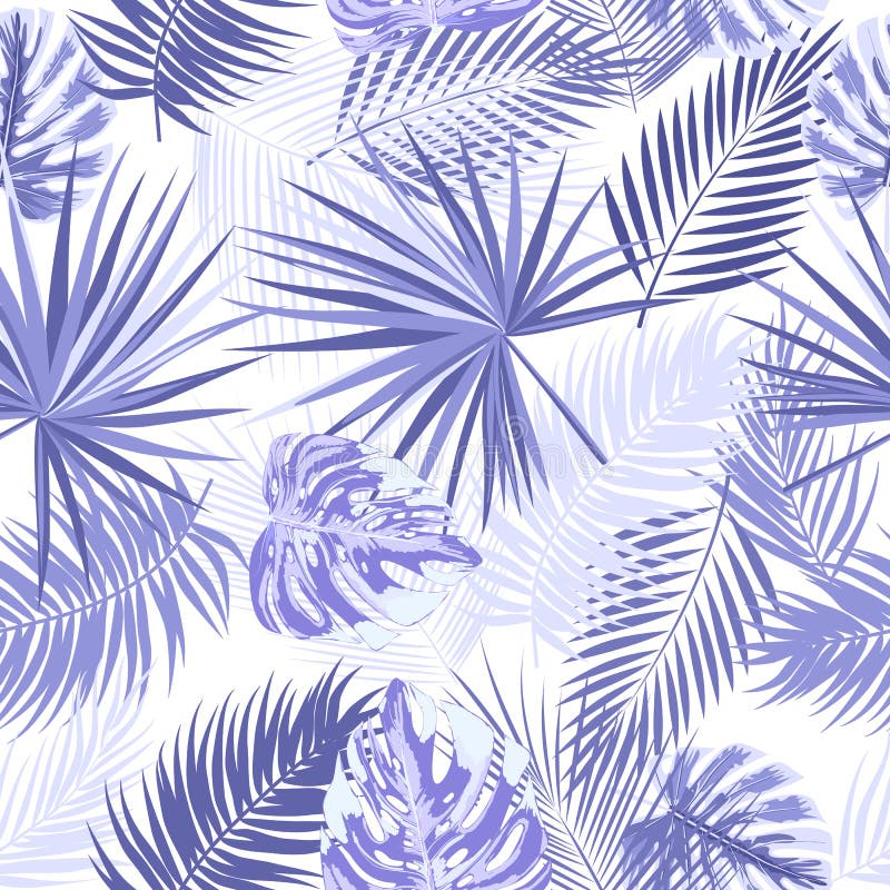 Tropical Vector Violet Seamless Pattern Stock Vector - Illustration of ...