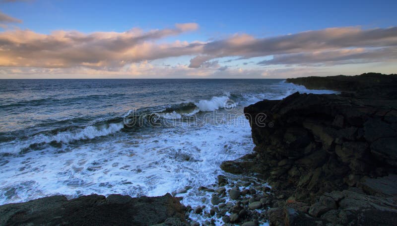 Tropical Vegetation Fields in Kalapana at Sunse Stock Photo - Image of ...