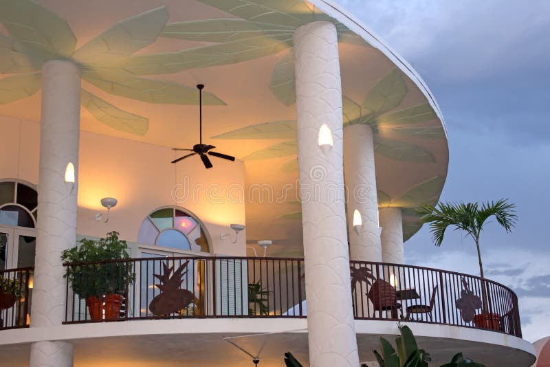 Tropical Veranda and Night Sky Stock Image - Image of evening, cuban ...