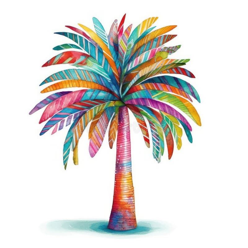 Tropical Vibes: Isolated Palm Tree on Textured Paper . Stock ...