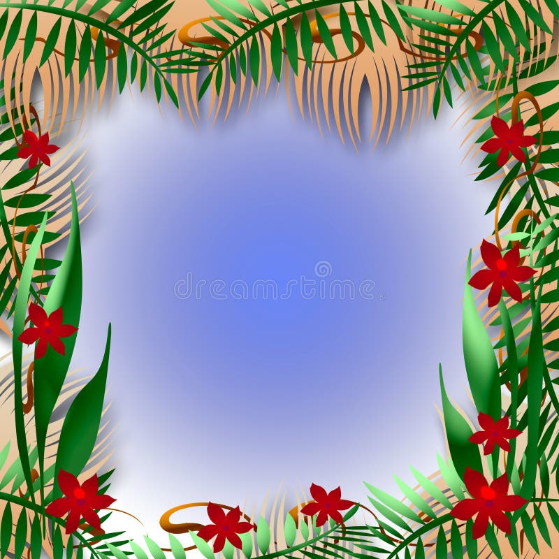 Tropical view frame stock illustration. Illustration of jungle - 19716134