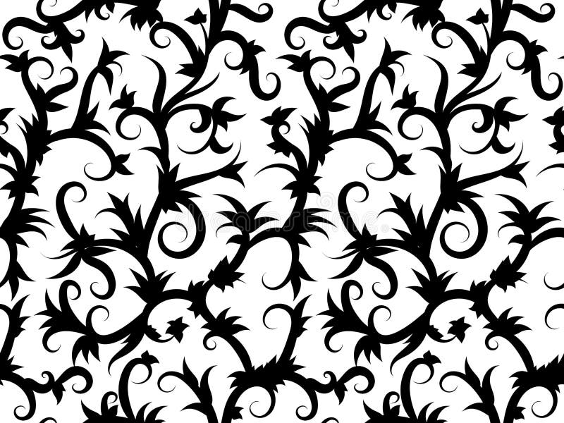Tropical Vine. Black and White Seamless Pattern Stock Vector ...