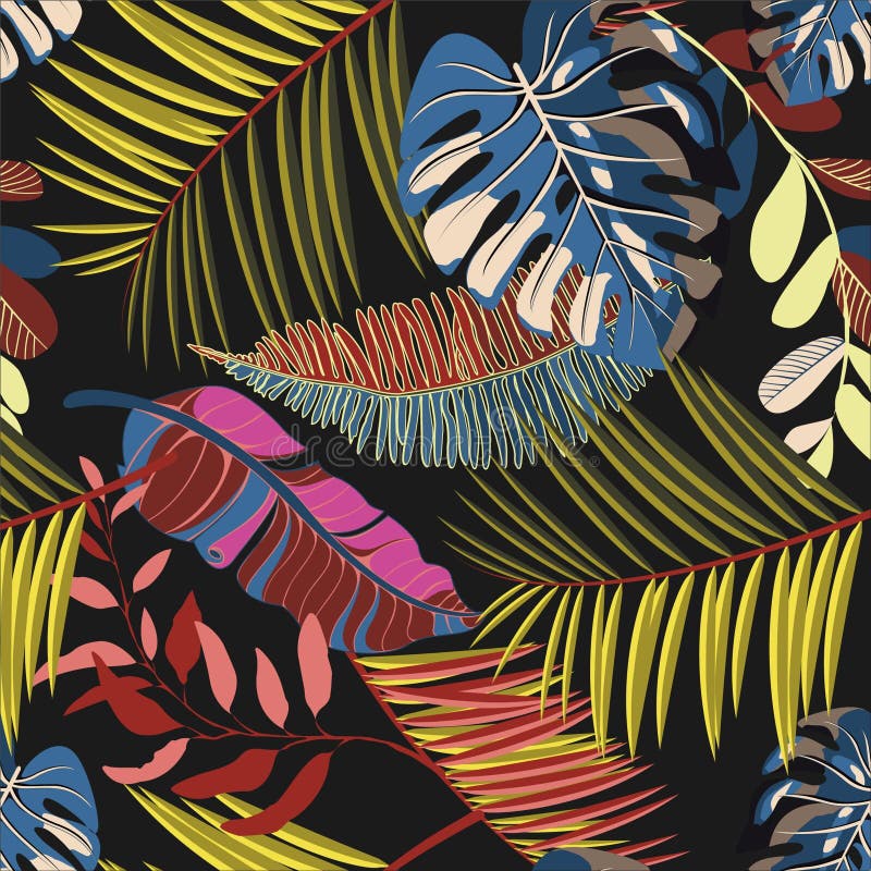 682_Vintage Tropic Pattern Design Stock Vector - Illustration of ...