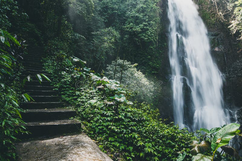 Tropical Waterfall Fresh Water Motion Stock Image - Image of tropical ...