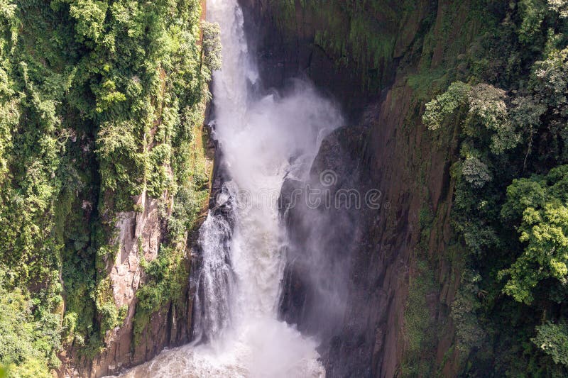 Tropical Waterfall in the Jungle, Sumatra, Indonesia Stock Photo ...