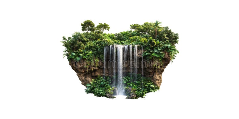 Waterfall Lush Forest Isolated Transparent Background Stock Photos ...