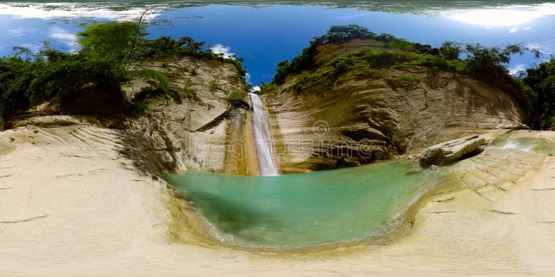 Tropical Waterfall. VR 360. Stock Photo - Image of cebu, 360degree ...
