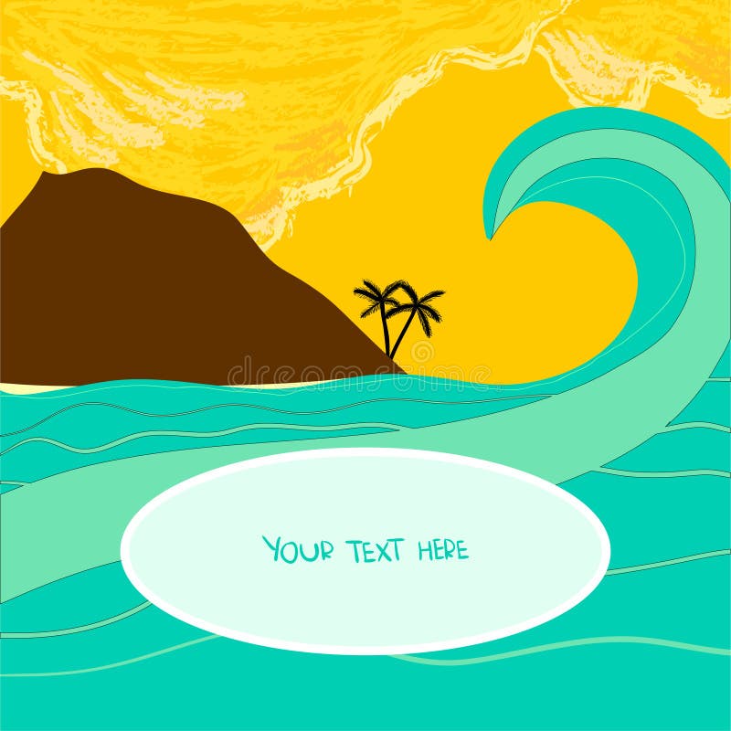 Tropical wave stock vector. Illustration of palm, curl - 28844318