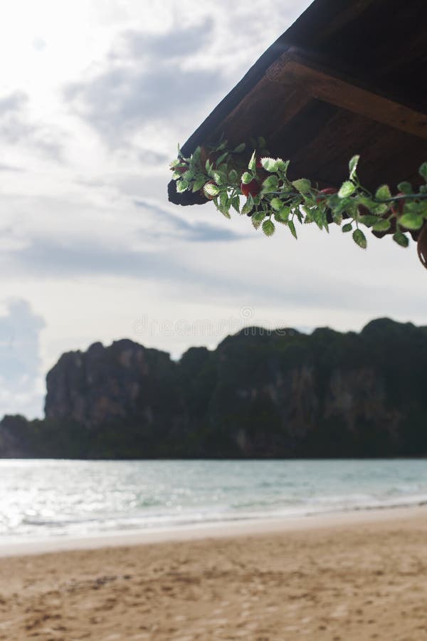 Tropical White Sand Beach with Eaves Stock Photo - Image of coast ...