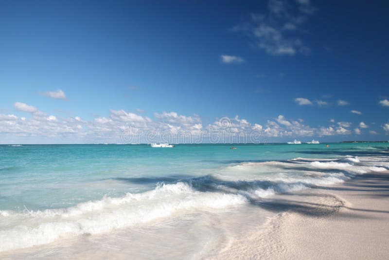 Tropical - White Sand Beach and Ocean Stock Image - Image of landscape ...