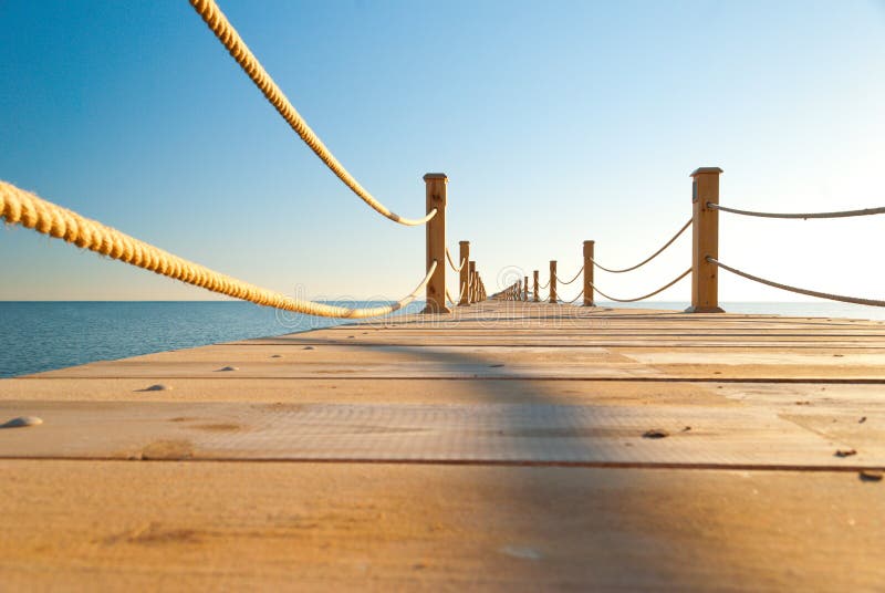 Closeup of Wooden Pier, Blue Water,boat Rope Stock Image - Image of ...