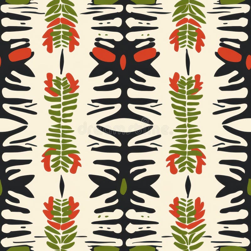 Tropically Inspired Abstract Foliage Pattern for Modern Design Stock ...