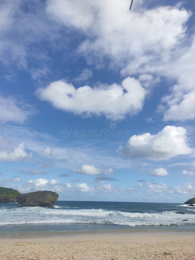 Tropical private beach stock photo. Image of horizon - 263062640