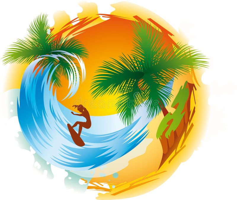 Tropische Insel vektor abbildung. Illustration von extrem - 24442779