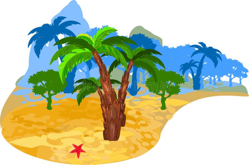 Tropische Insel vektor abbildung. Illustration von abenteuer - 46245742