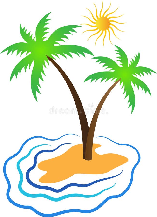 Tropische Insel vektor abbildung. Illustration von betrieb - 49989534