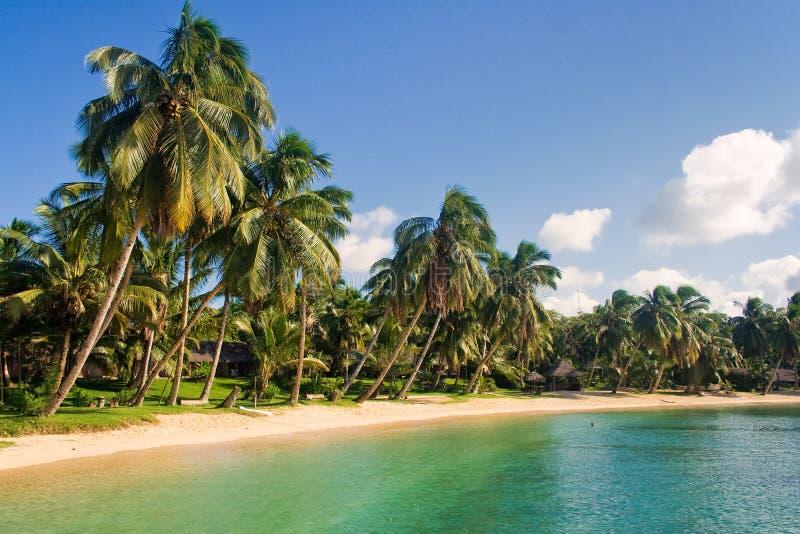 Tropische Landschaft Bei Seychellen Stockfoto - Bild von felsen, palme ...