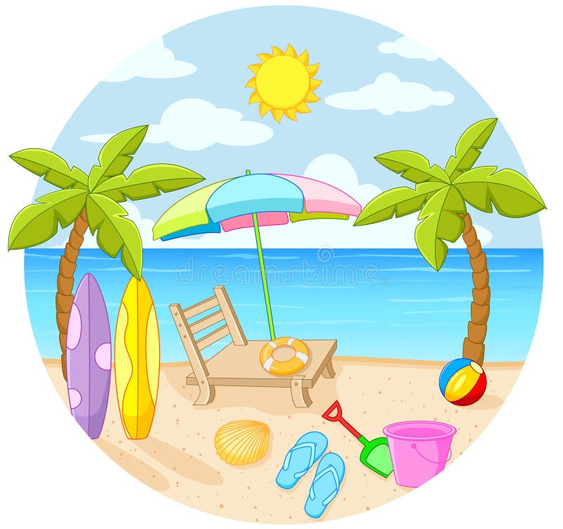 Tropischer Strand vektor abbildung. Illustration von schön - 41679121