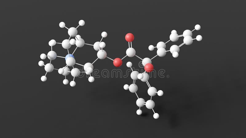 Trospium Molecular Structure, Carboxylic Ester, Ball and Stick 3d Model ...