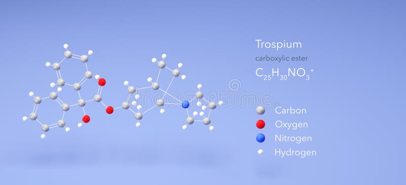 Trospium Molecule, Molecular Structures, Carboxylic Ester, 3d Model ...