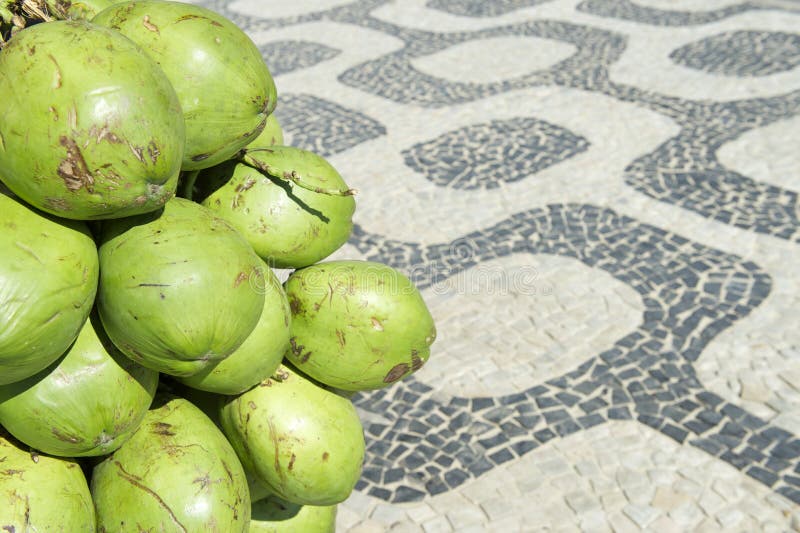 Trottoir Rio De Janeiro Brazil D'Ipanema De Noix De Coco Photo stock ...