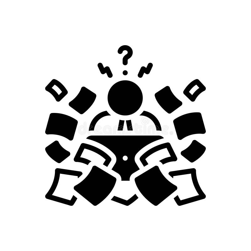 Black Solid Icon for Trouble, Difficulty and Problems Stock Vector ...