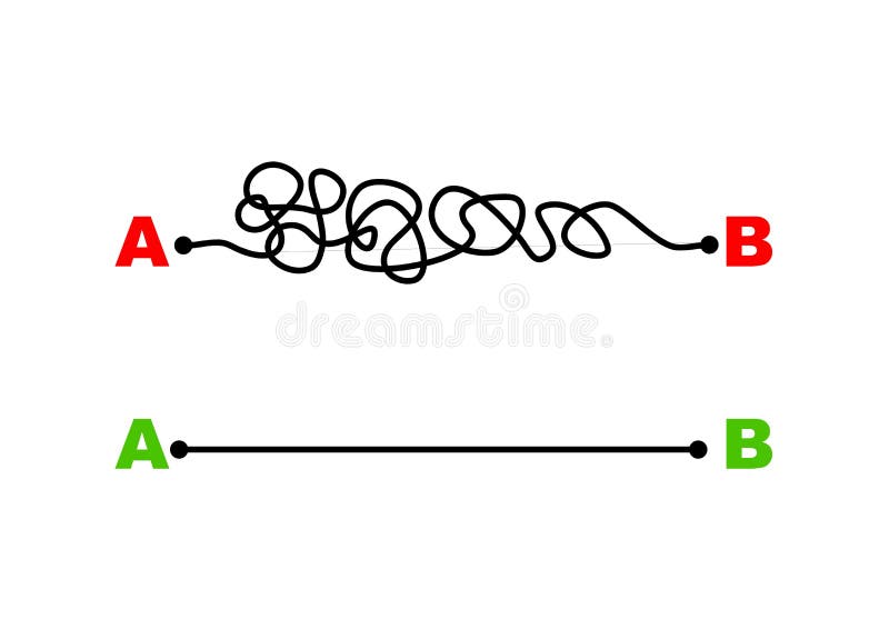 Trouble Path. Orderly and Disorderly Lines Stock Illustration ...