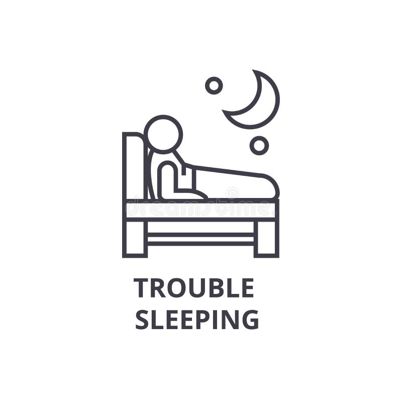 Trouble Sleeping Thin Line Icon, Sign, Symbol, Illustation, Linear ...