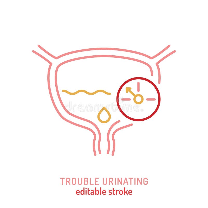Trouble Urinating Vector Icon. Medical Sign Symbolizing Urinary Issues ...