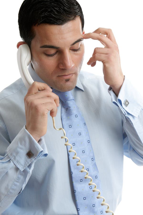 Troubled or Depressed Businessman Making Call Stock Photo - Image of ...