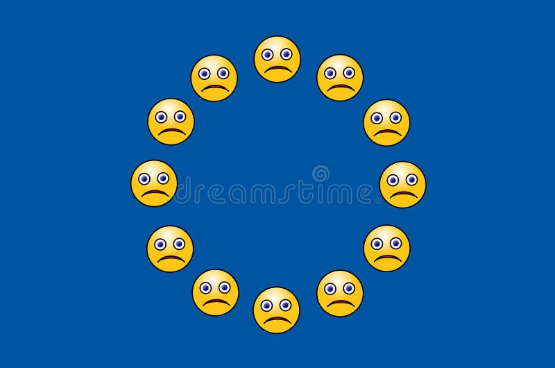 Troubled European Union stock illustration. Illustration of faces ...