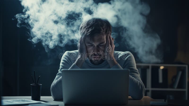 A Troubled Office Worker Struggles with Confusion and Anxiety Amidst a ...