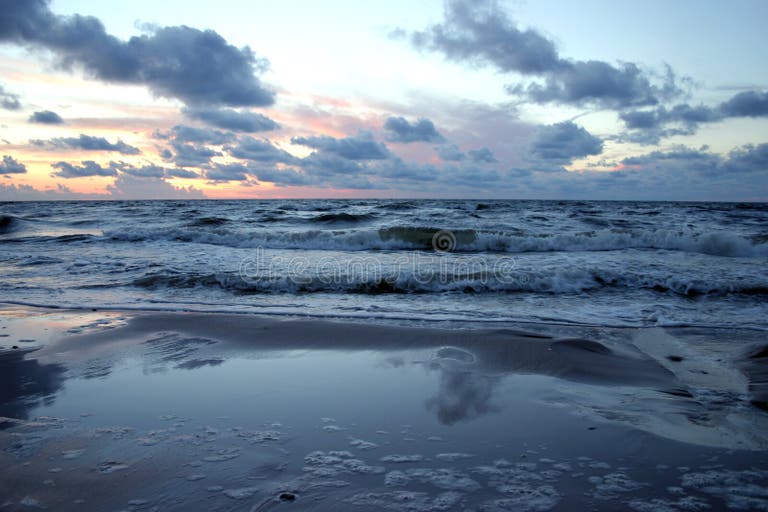 Troubled sea at sunset stock photo. Image of horizont, horizontal - 192254