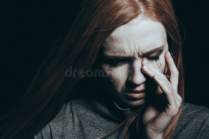 Troubled teenager crying stock image. Image of dual, abuse - 96518235