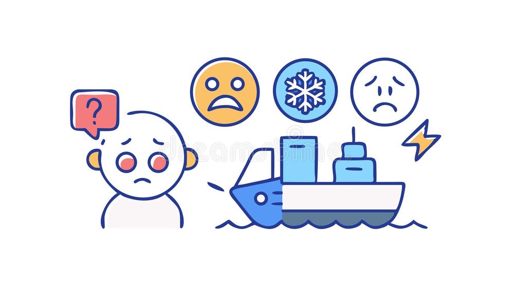 Troubled Waters: Navigating Difficult Situations, Vector Design ...