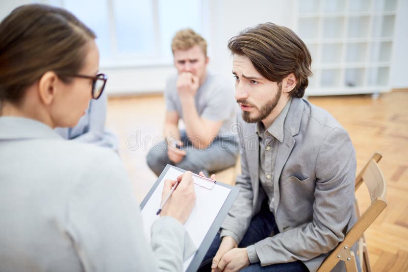 Consulting with counselor stock photo. Image of trouble - 111247494