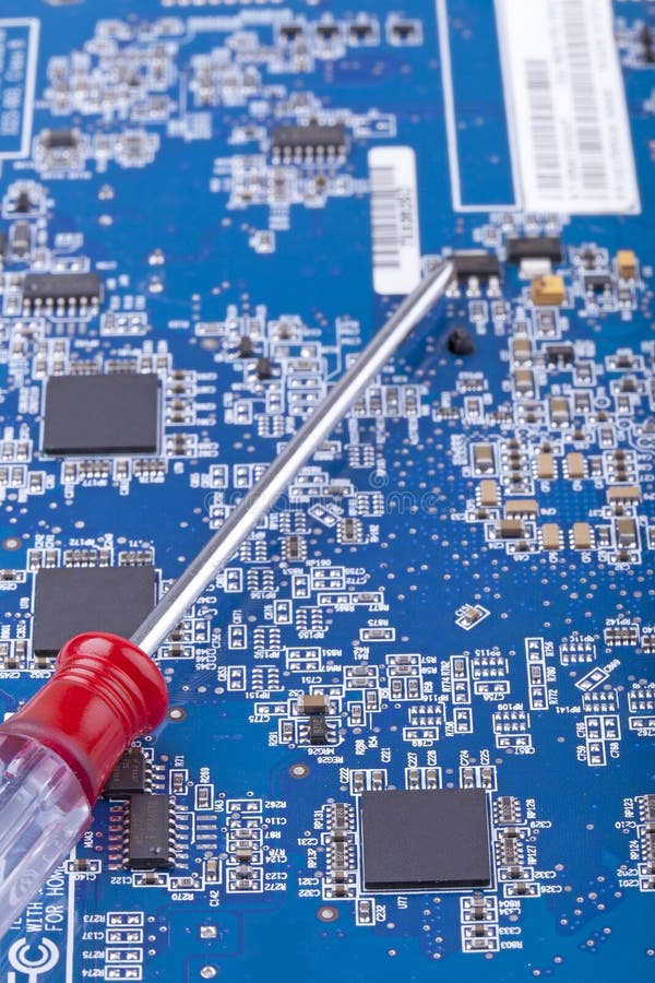 Troubleshooting a Circuit Board Stock Photo - Image of industry ...