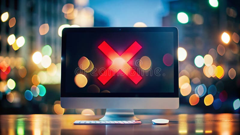 Troubleshooting Computer Errors Visualizing The Red X Of Digital
