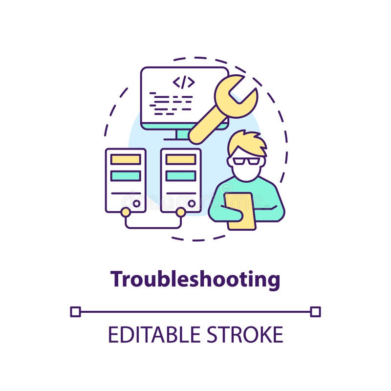 Troubleshooting Concept Icon Stock Vector - Illustration of icon ...