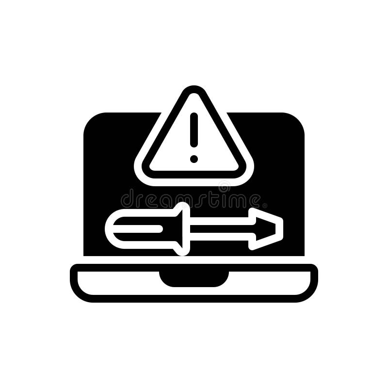 Black Solid Icon for Troubleshooting, Fix and Repair Stock Vector ...