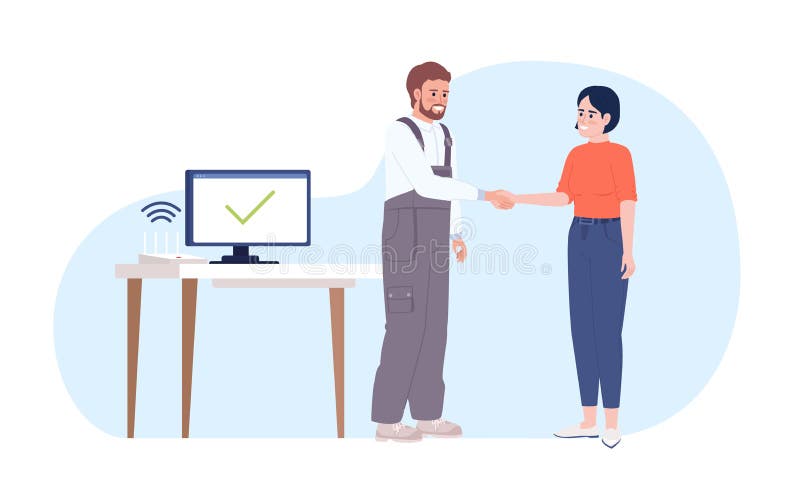 Troubleshooting Internet Connection at Home 2D Vector Isolated ...