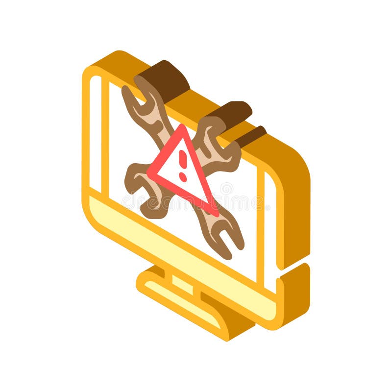 Troubleshooting Pc Repair Computer Isometric Icon Vector Illustration ...